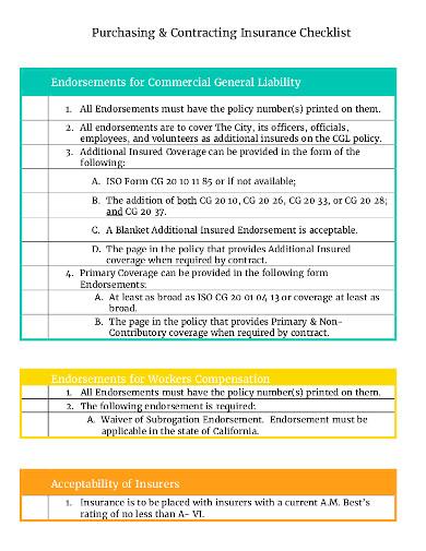 10+ Insurance Liability Checklist Templates in PDF | Word