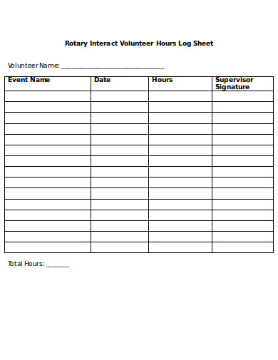 10+ Volunteer Hours Log Templates in DOC | PDF | Excel