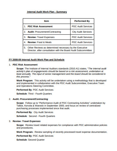 12+ Audit Work Plan Templates in PDF | DOC