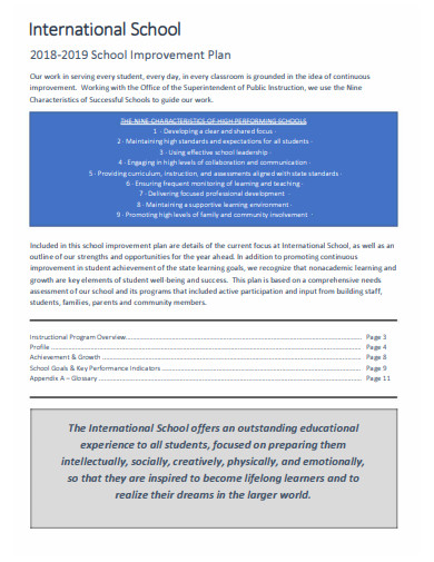 15+ School Improvement Plan Templates in PDF | DOC