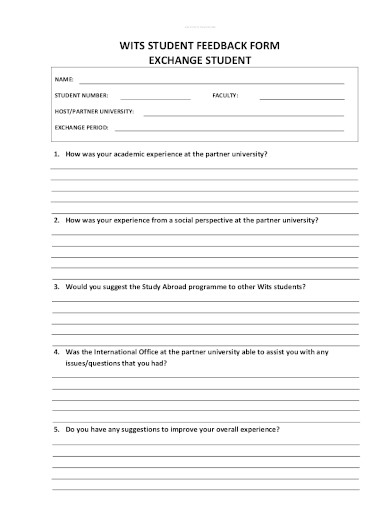 22+ Student Feedback Form Templates in PDF | DOC