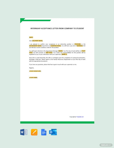 10+ Internship Acceptance Letter Templates in Google Docs | Word ...