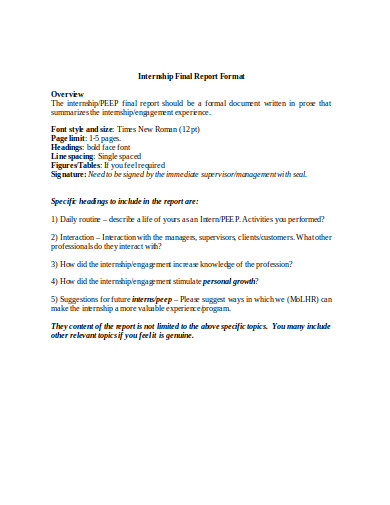 9+ Internship Final Report Templates in PDF | DOC