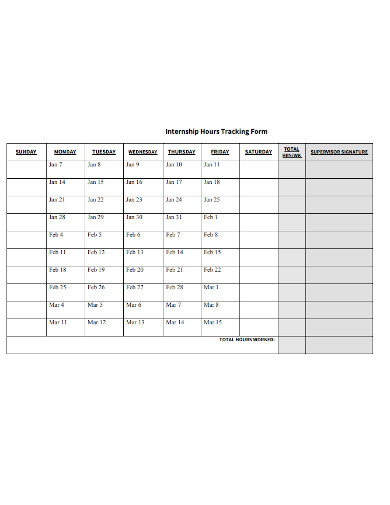 7+ Internship Hours Tracking Sheet Templates in Doc | Excel | PDF