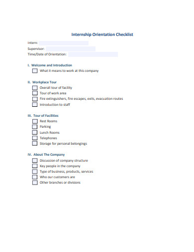 6+ Internship Orientation Checklist Templates in PDF