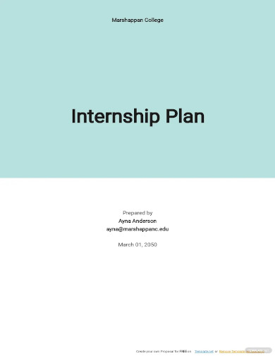 11+ Internship Proposal Templates in PDF | DOC