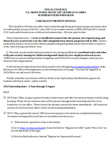 11+ Internship Program Checklist Templates in PDF | DOC