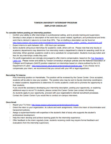 11+ Internship Program Checklist Templates in PDF | DOC