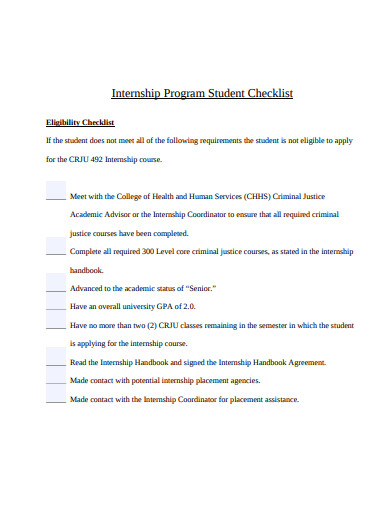 11+ Internship Program Checklist Templates in PDF | DOC