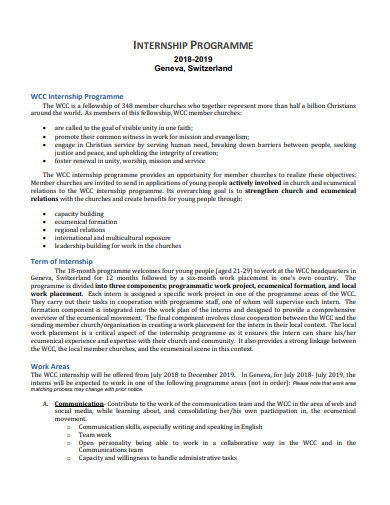 9 Internship Work Plan Templates In PDF DOC