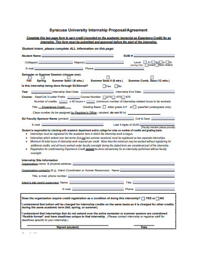 11+ Internship Proposal Templates in PDF | DOC