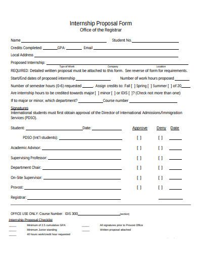 11+ Internship Proposal Templates in PDF | DOC