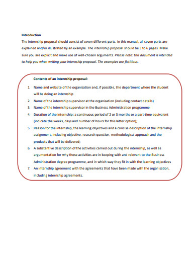 11+ Internship Proposal Templates in PDF | DOC