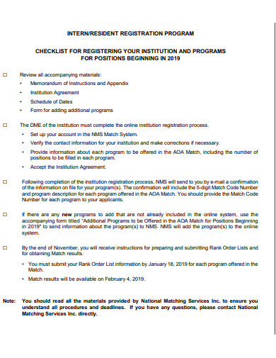 11+ Internship Program Checklist Templates in PDF | DOC