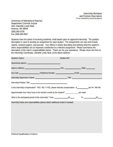 9+ Internship Work Plan Templates in PDF | DOC