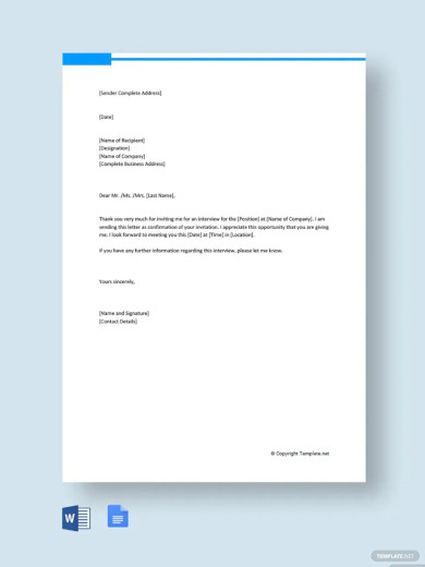 Interview Letter Templates - 31+ Free Word, PDF Documents Download