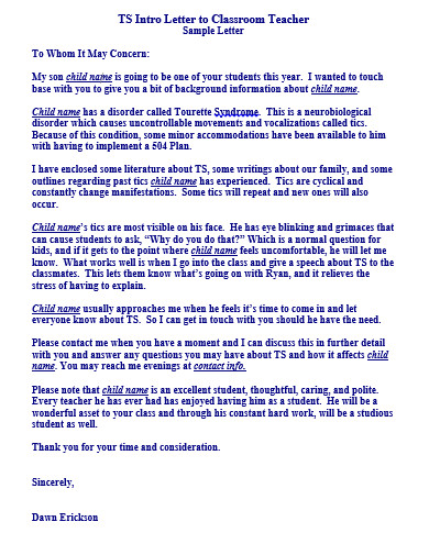 Free 8+ Letter to Teacher from Parent Templates in PDF, DOC, Google ...