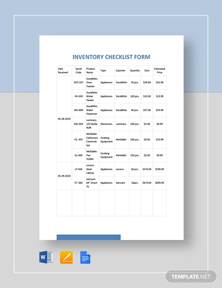 18+ Inventory Checklist Templates - Free PDF, Word Format Download