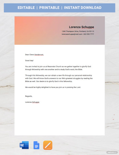 Free 27+ Church Invitation Letter Templates in DOC, PDF