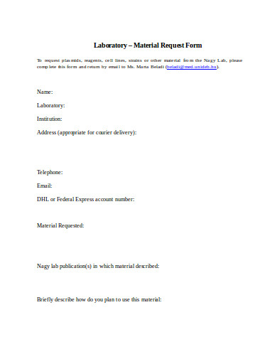 FREE 23+ Laboratory Request Form Templates in MS Word | PDF | Excel