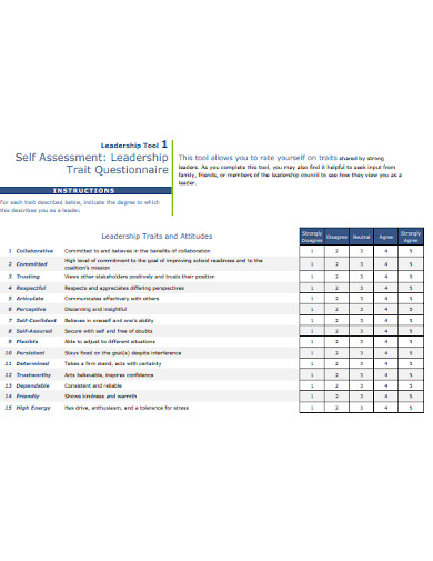 9+ Leadership Assessment Questionnaire Templates in PDF