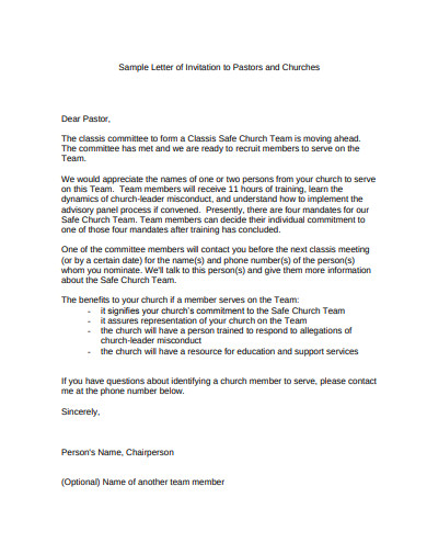Sample Invitation Letter For Youth Fellowship Sample