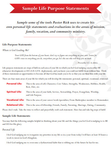 19+ Purpose Statement Templates in PDF | DOC