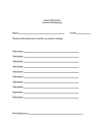 FREE 13+ Summer Reading Log Templates in PDF | MS Word