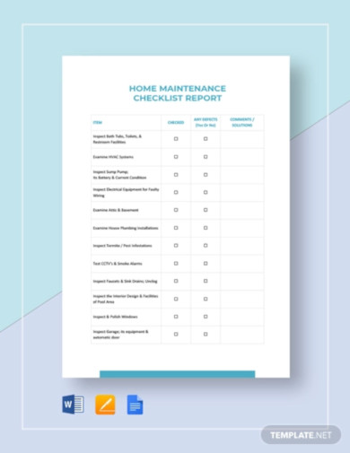 25+ Maintenance Checklist Templates in Google Docs | Word | Pages | PDF ...
