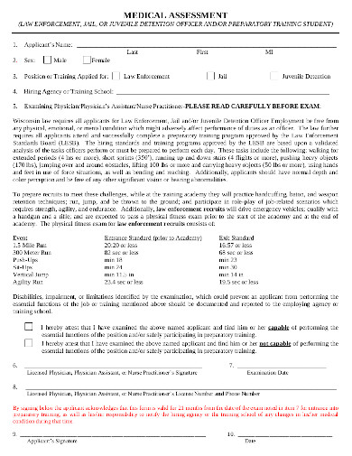 Medical Assessment Template