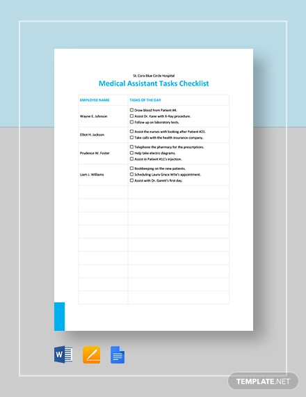 9+ Medical Assistant Checklist Templates - PDF | Free & Premium Templates