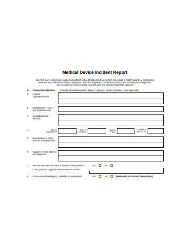 10+ Medical Incident Report Templates in PDF | DOC