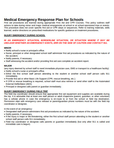 11+ Medical Emergency Response Plan Templates in PDF | DOC