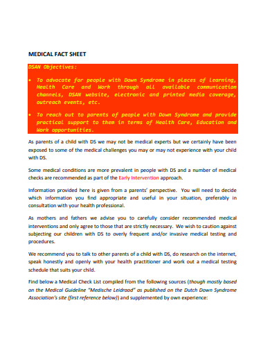 17+ Medical Fact Sheet Templates - PDF, DOC