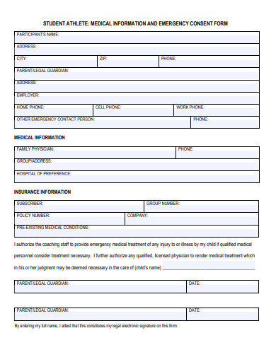 12+ Emergency Medical Information Form Templates in PDF | DOC