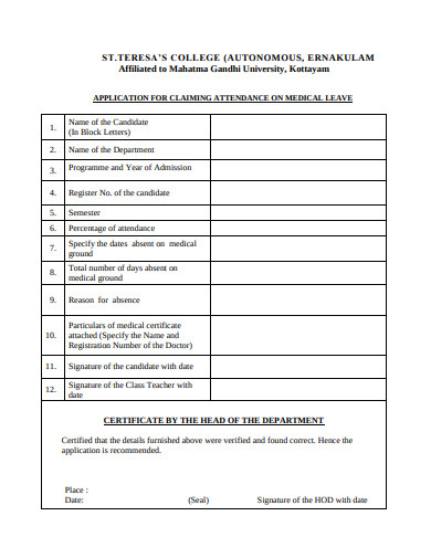 10+ Medical Leave Application Templates in Google Docs | Word | Pages | PDF