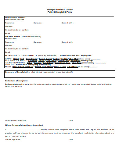 21+ Patient Complaint Form Templates in PDF | DOC