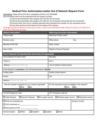 15+ Medical Prior Authorization Form Templates - PDF, DOC