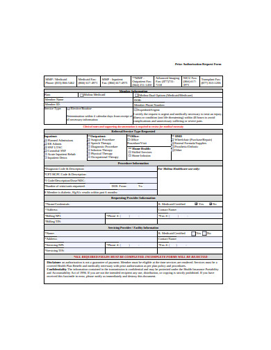 15+ Medical Prior Authorization Form Templates - PDF, DOC