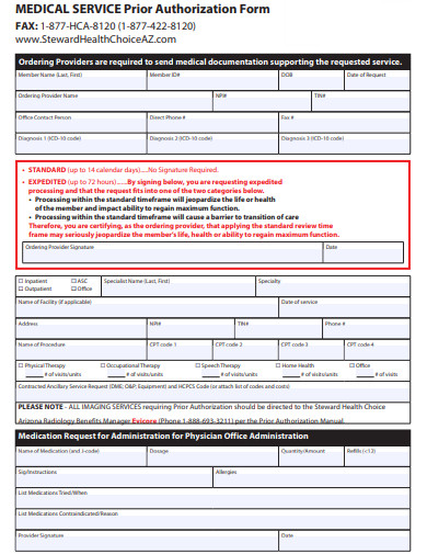 15+ Medical Prior Authorization Form Templates - PDF, DOC