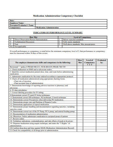 18+ Medication Administration Checklist Templates in DOC | PDF