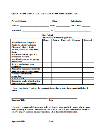18+ Medication Administration Checklist Templates in DOC | PDF