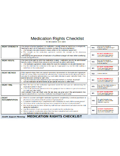 18+ Medication Administration Checklist Templates in DOC | PDF