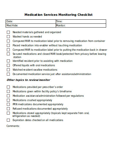 18+ Medication Administration Checklist Templates in DOC | PDF