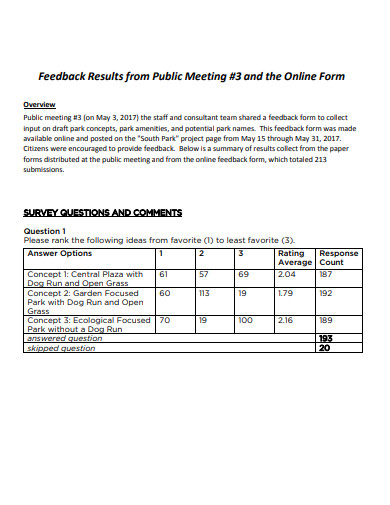 FREE 20+ Meeting Feedback Form Templates in PDF | MS Word