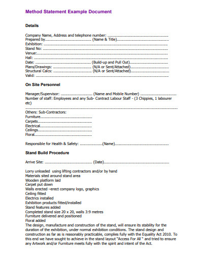 23+ Simple Method Statement Templates - PDF, DOC