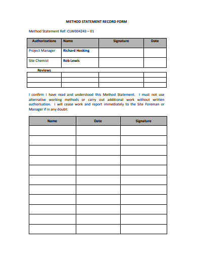 23+ Simple Method Statement Templates - PDF, DOC