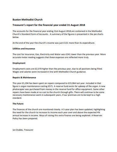 10+ Church Treasurer Report Templates in PDF