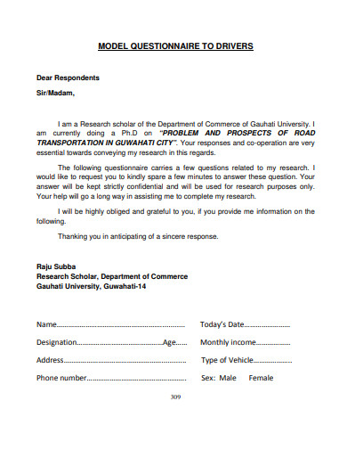 21+ Driver Questionnaire Templates in PDF | DOC | XLS