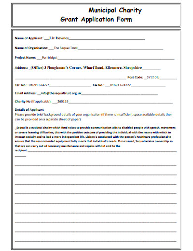 9+ Charity Grant Application Templates in PDF